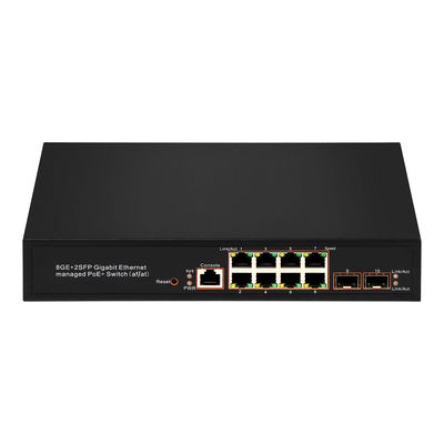 8 Port Gigabit Managed PoE Switch SFP Fiber Optic 120W Anggaran AC ...
